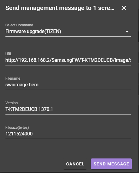 Installation details - Samsung Tizen Hospitality TVs | Hub - Documentation Portal